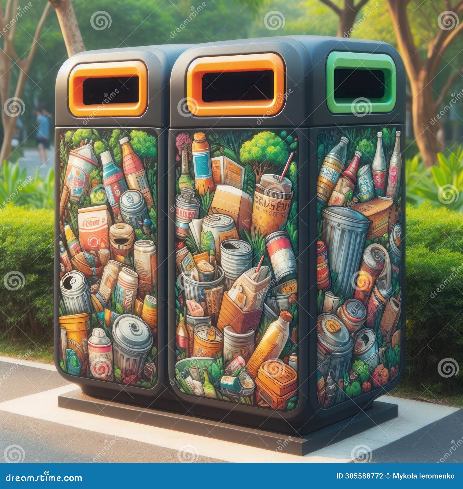 Garbage Containers for Sorting Garbage. Stock Photo - Image of ...