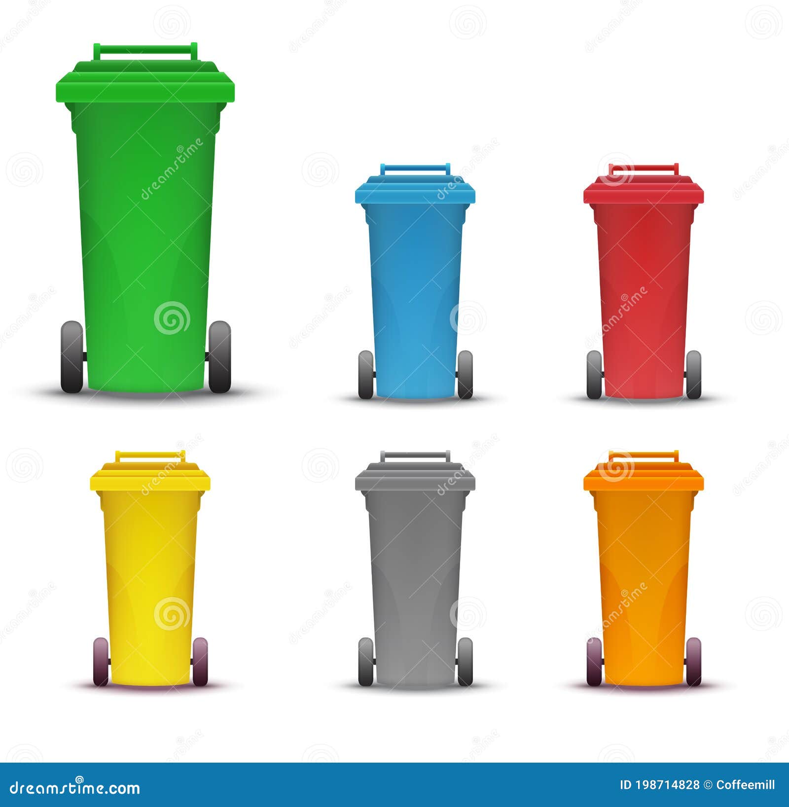 Garbage Containers for Sorting Waste. Vector Image in a Flat Cartoon ...