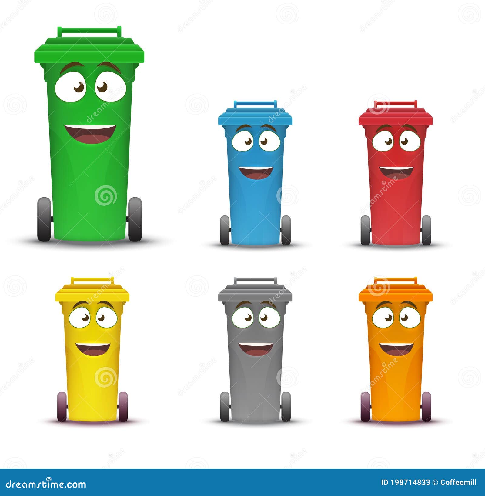 Garbage Containers for Sorting Waste. Vector Image in a Flat Cartoon ...