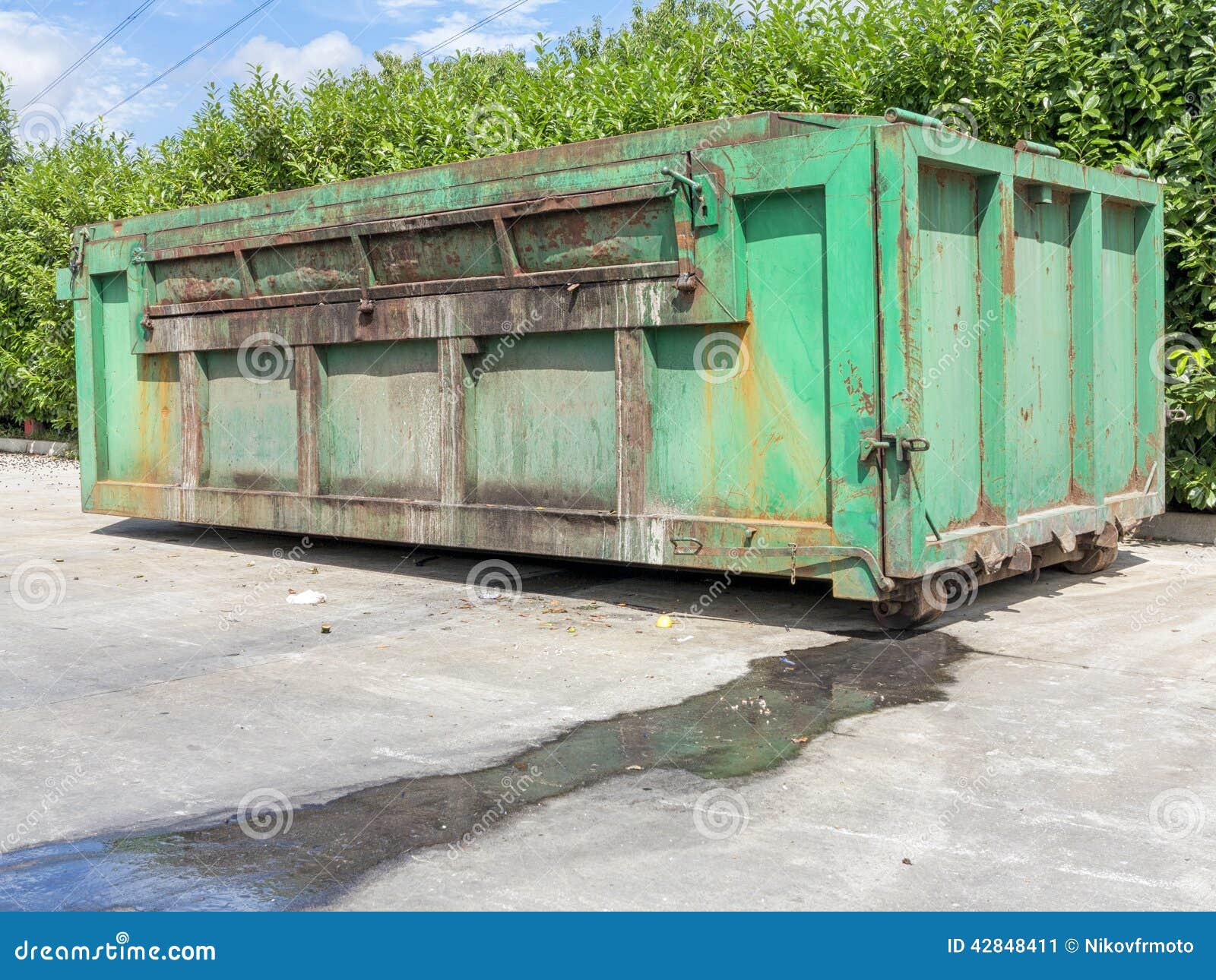 Garbage containers stock image. Image of street, white - 42848411