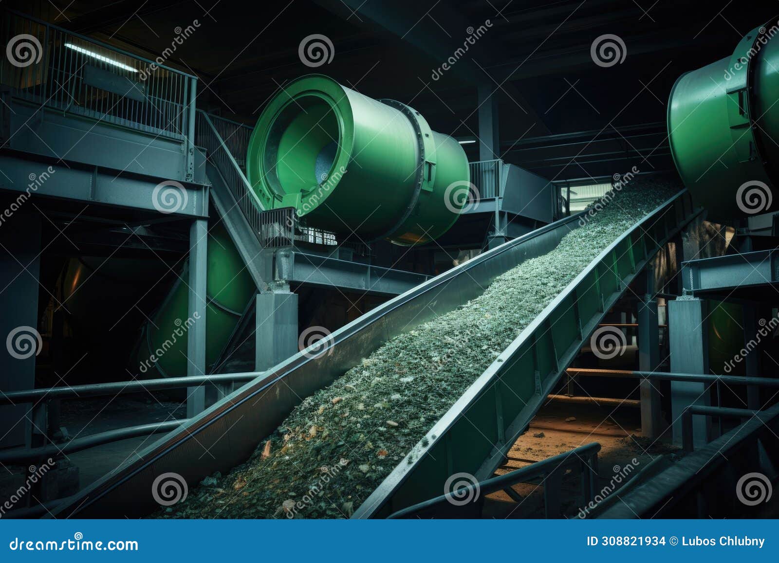 Garbage Conveyor Belt Where Pieces of Garbage are Sorted into Different ...