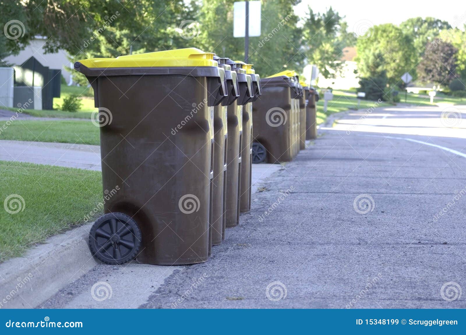 Garbage Day stock image. Image of pollution, curb, litter - 15348199
