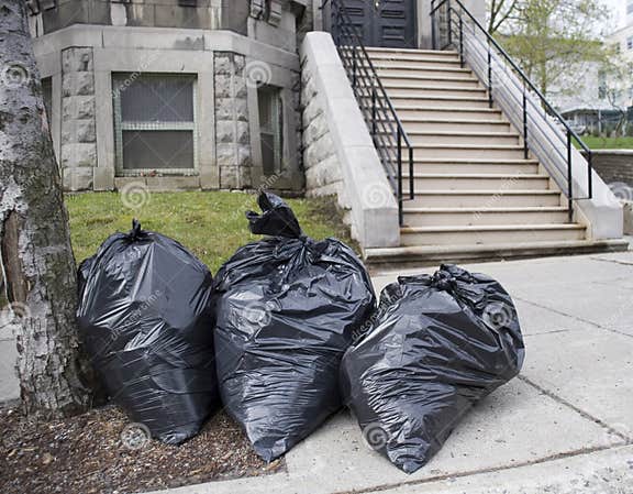 Garbage day stock photo. Image of front, refuse, bags - 21102358