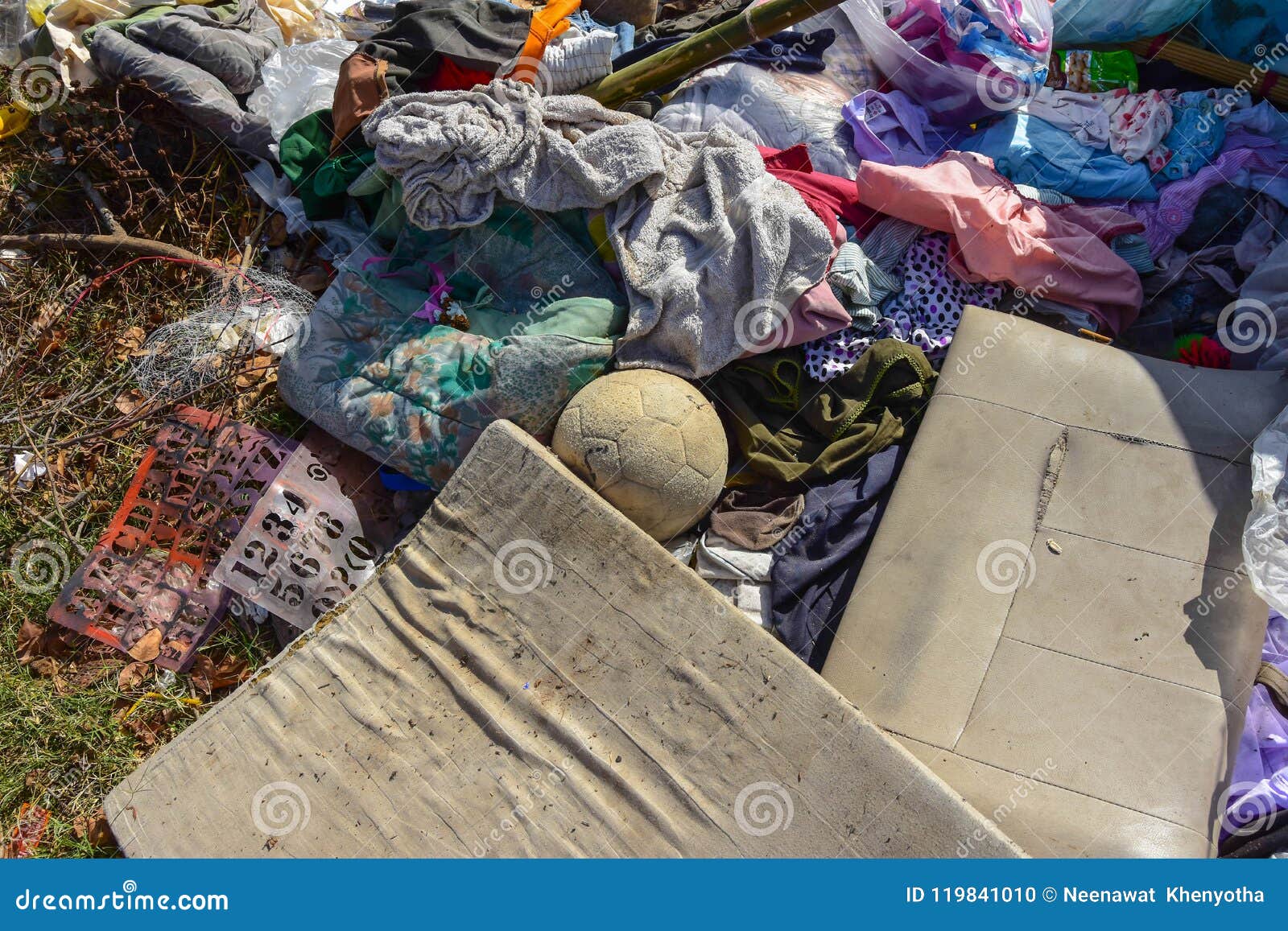 Garbage is Difficult To Digest Stock Photo - Image of clothes, dropped ...