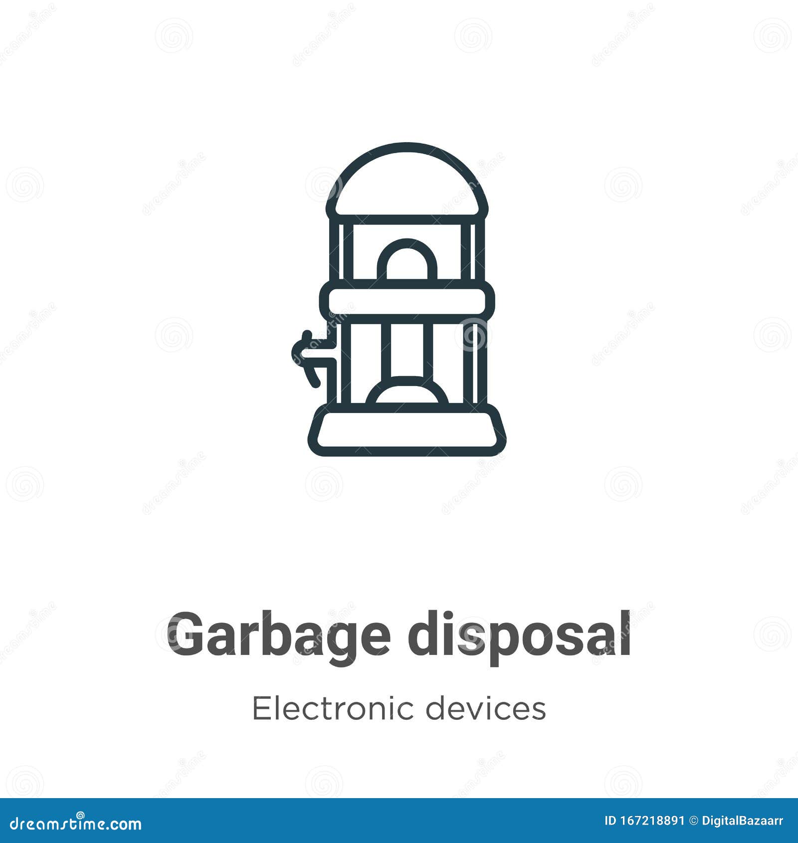 Garbage Disposal Outline Vector Icon. Thin Line Black Garbage Disposal ...
