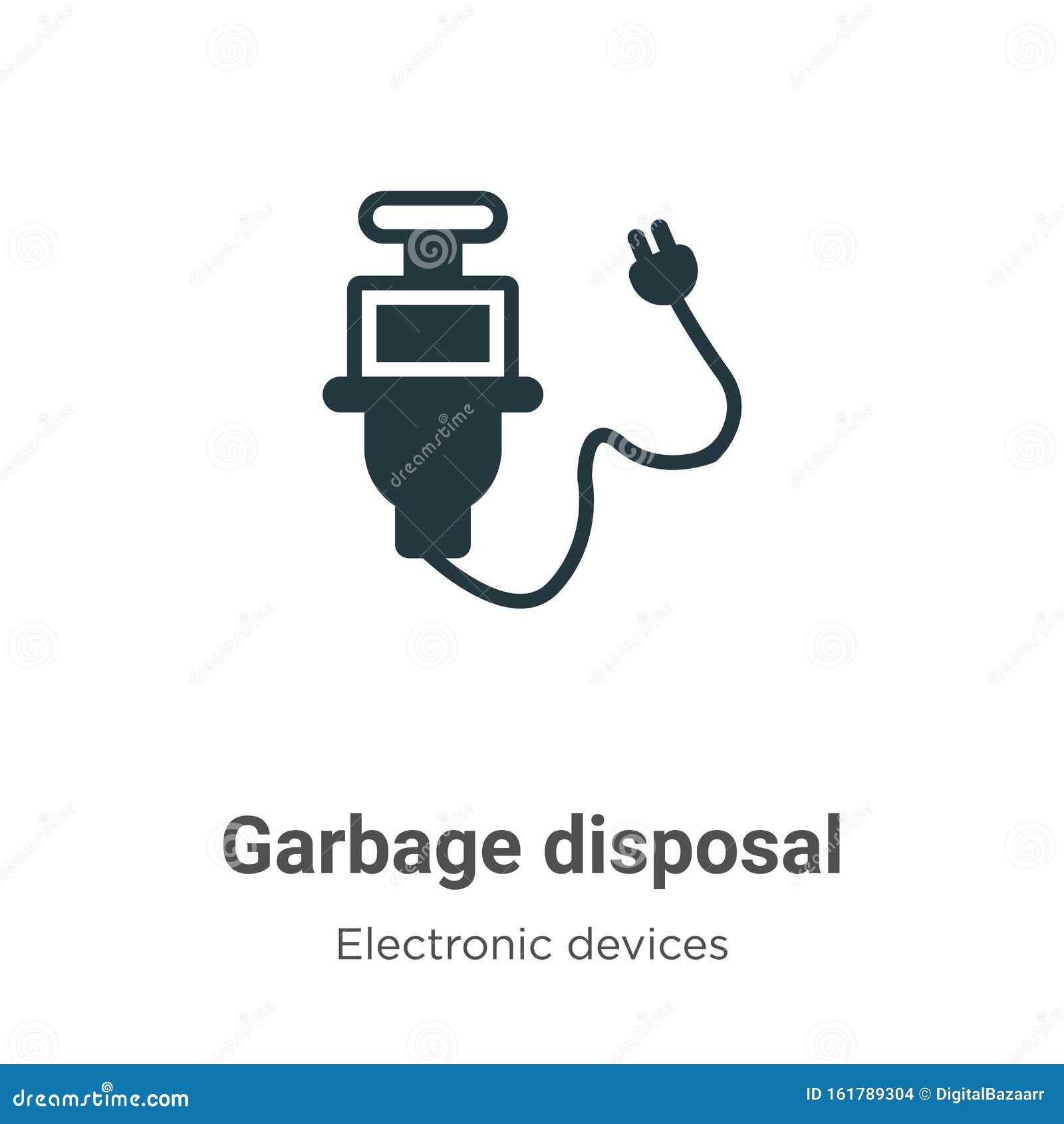 Garbage Disposal Vector Icon on White Background. Flat Vector Garbage ...