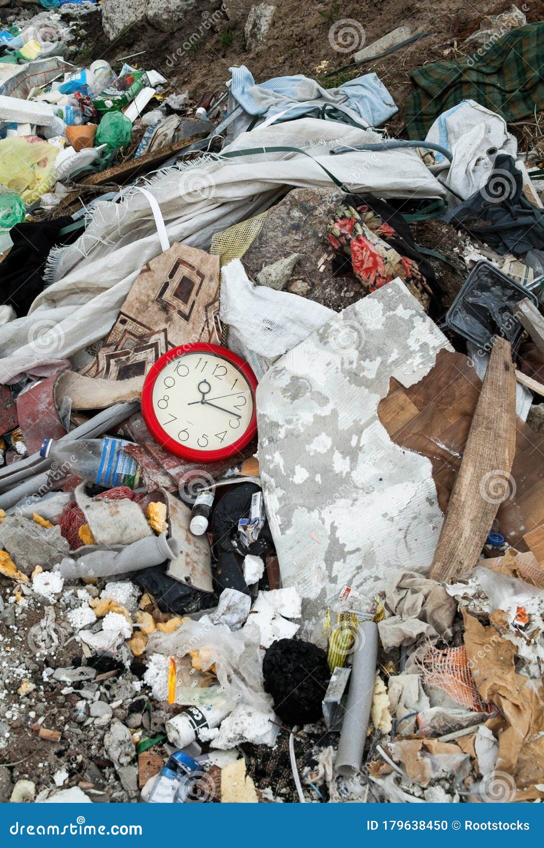 Garbage Dump. Broken Clock in the Garbage Stock Photo - Image of dial ...