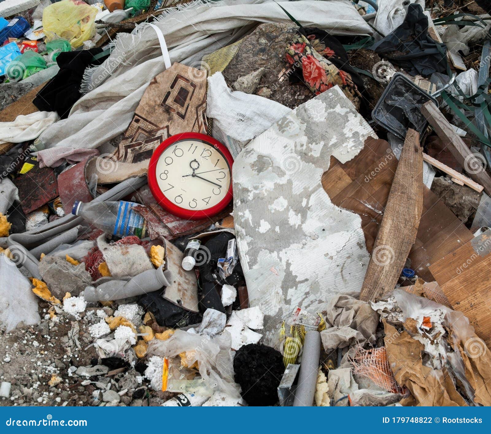 Garbage Dump. Broken Clock in the Garbage Stock Photo - Image of ...
