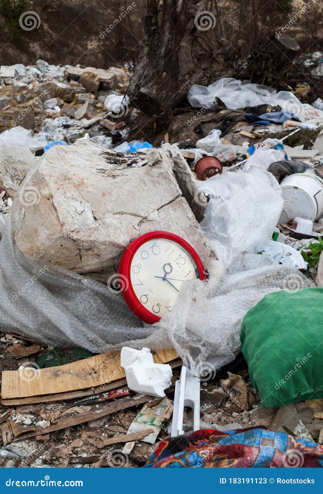 Garbage Dump. Broken Clock in the Garbage Stock Image - Image of ...