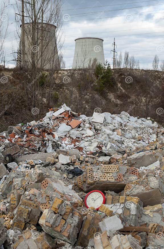 Garbage Dump. Broken Clock in the Garbage Stock Image - Image of ...