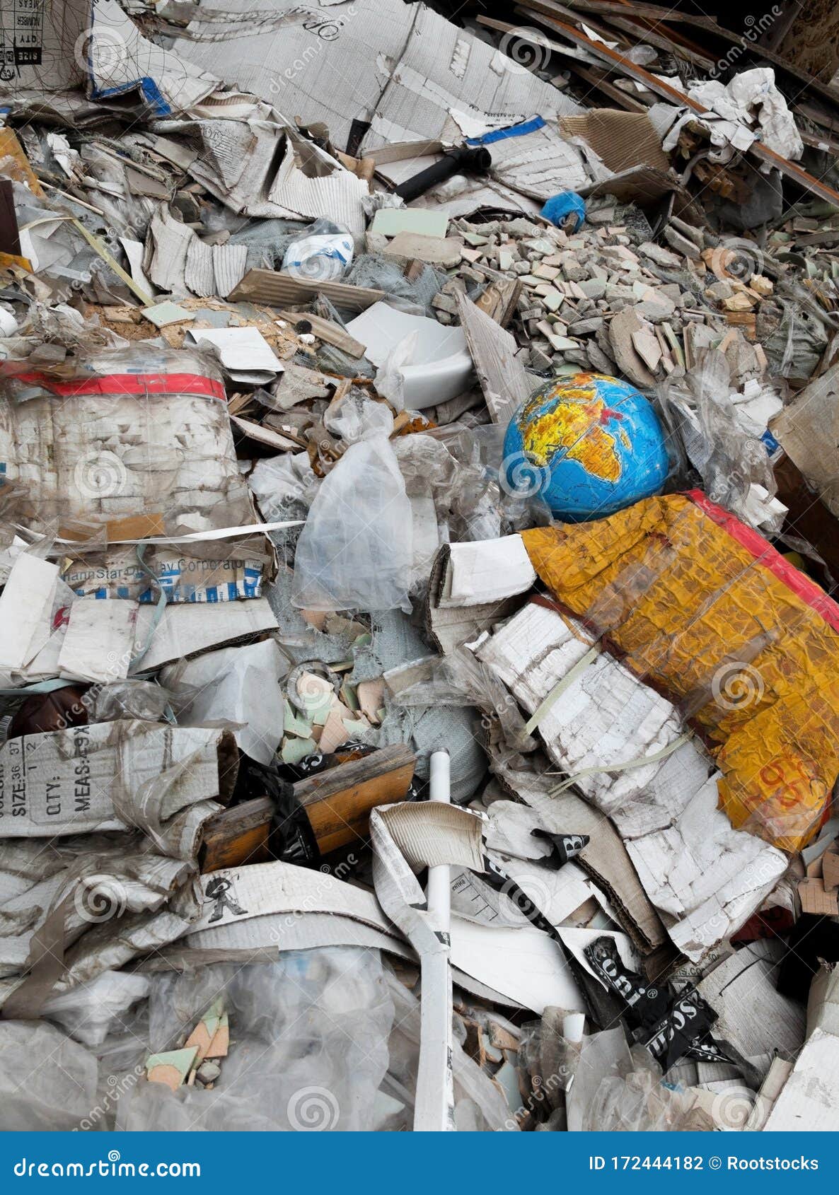 Garbage Dump. Broken Terrestrial Globe in the Garbage Editorial ...