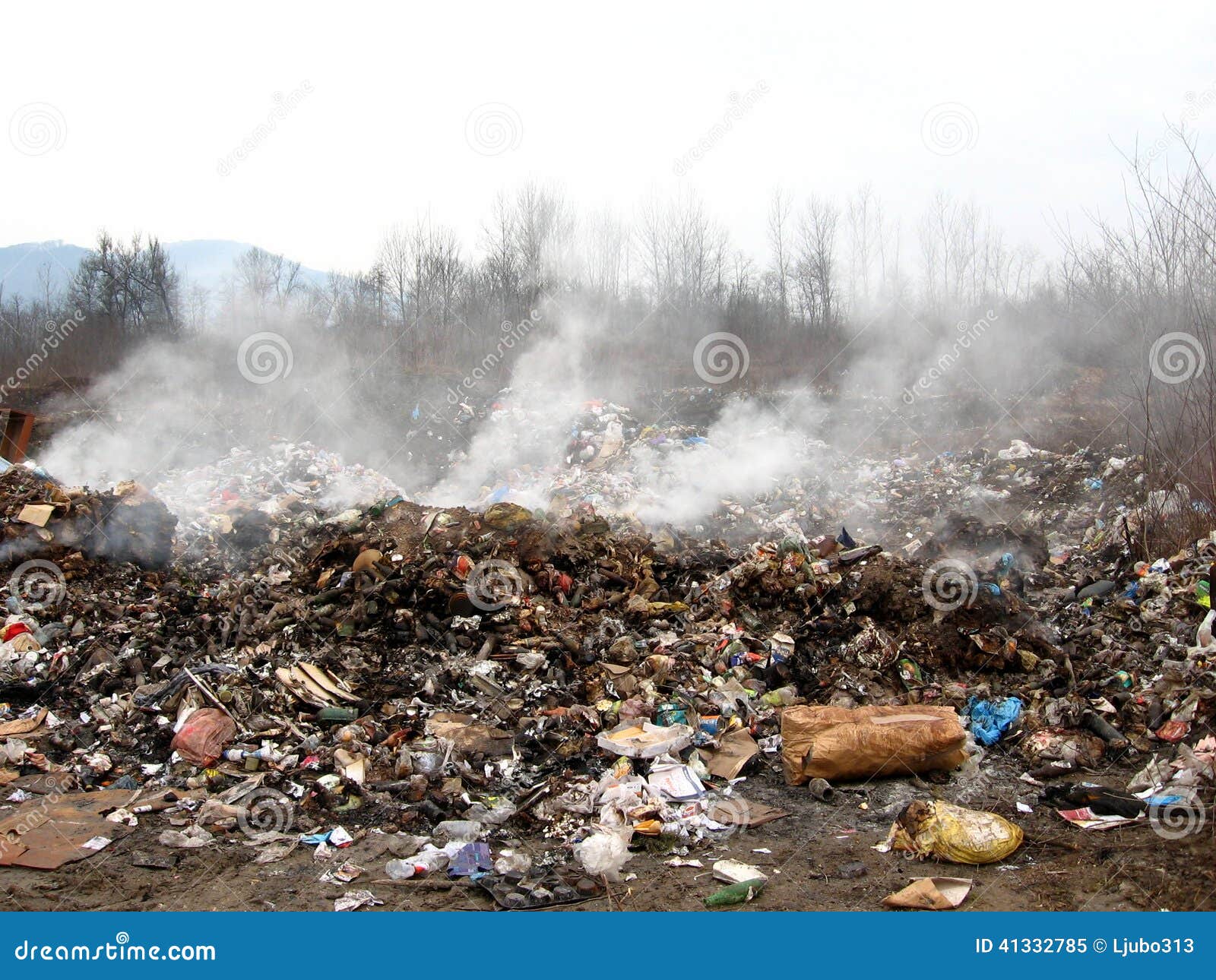 Garbage Dump stock image. Image of bird, disaster, flame - 41332785
