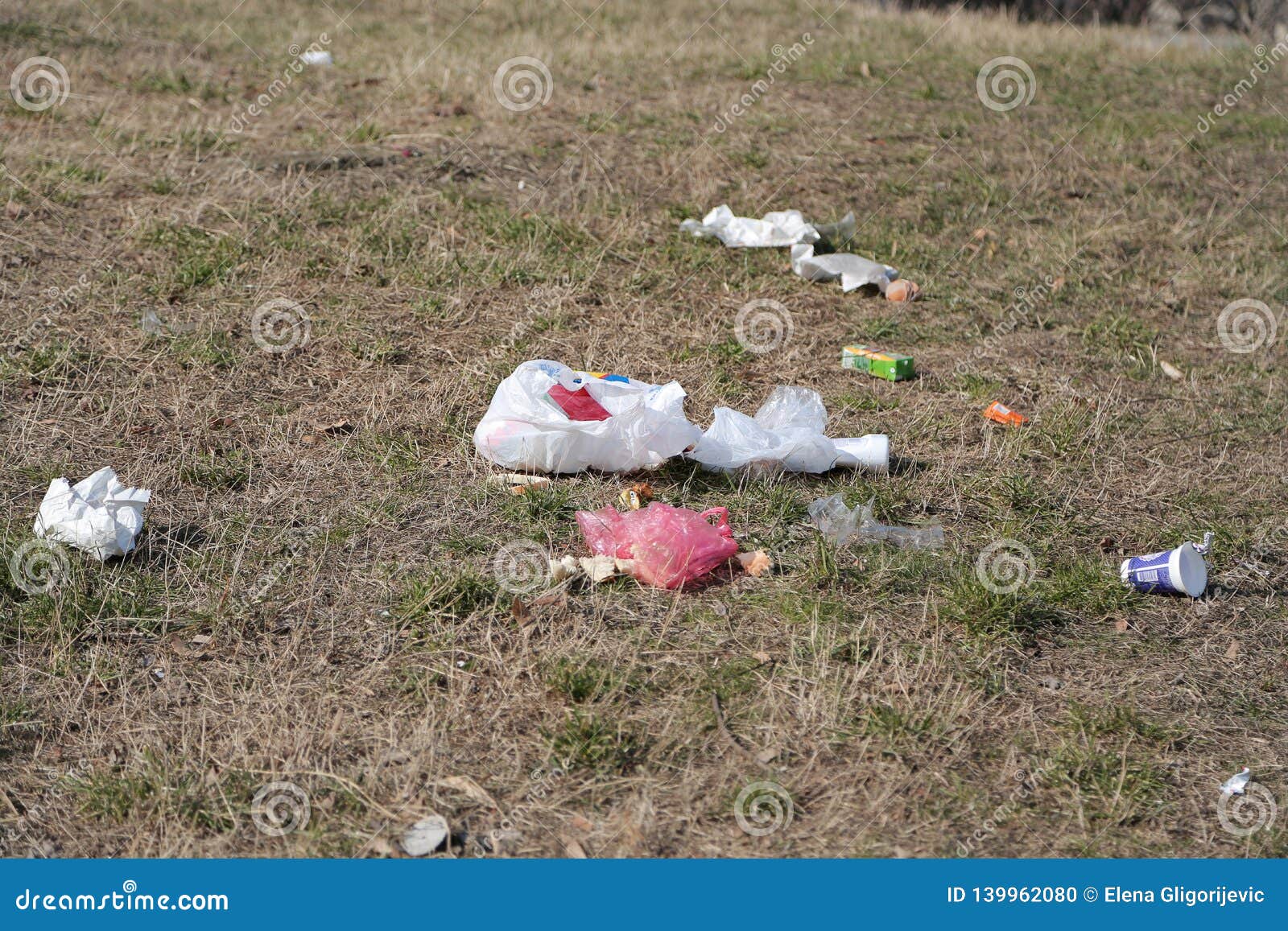Garbage Dump on the Grass - Ecology Concept Stock Photo - Image of ...