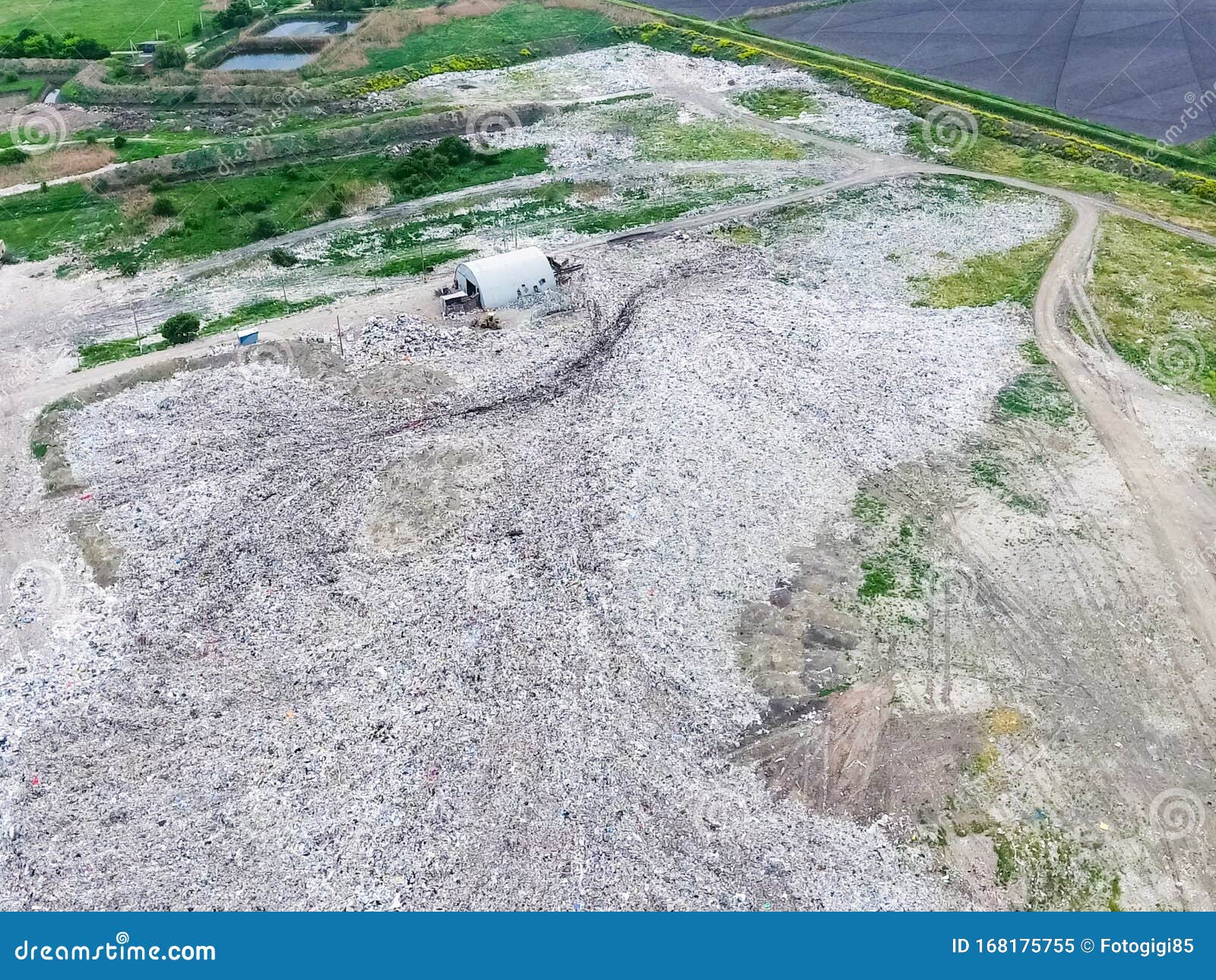 Garbage Dump with of Garbage and Treatment Facilities. Landfill of ...