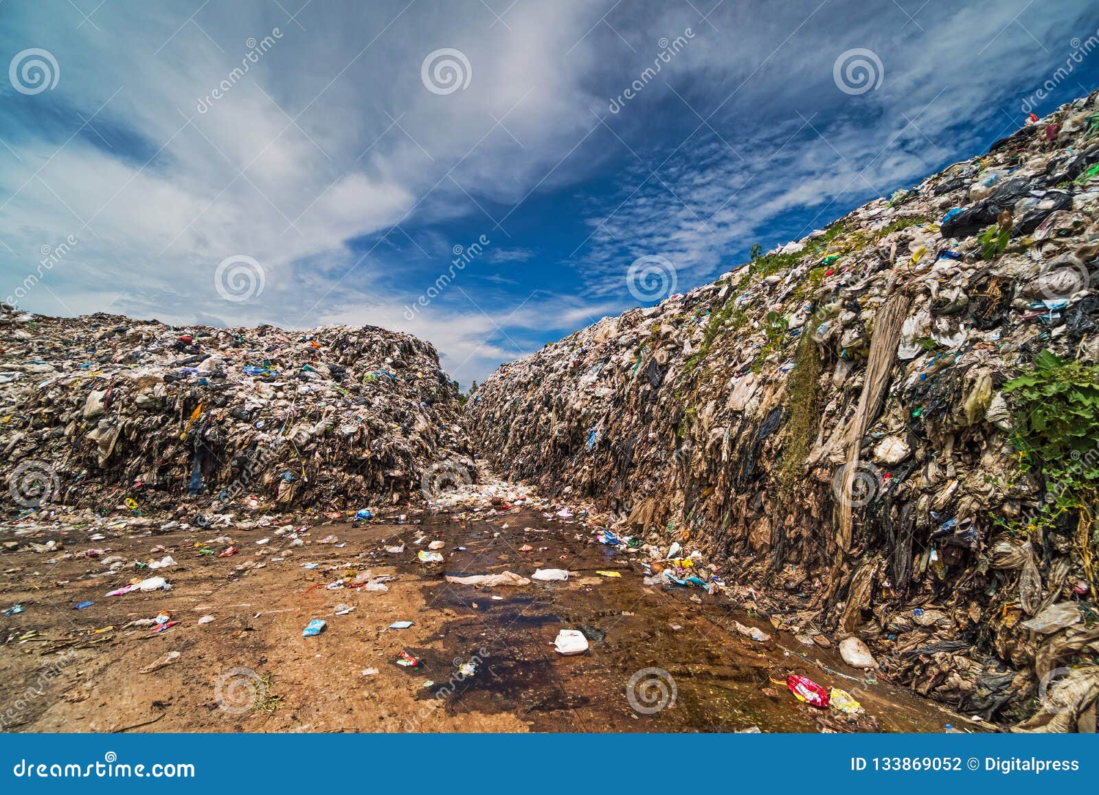 Garbage Dump Hill stock photo. Image of rubbish, nature - 133869052