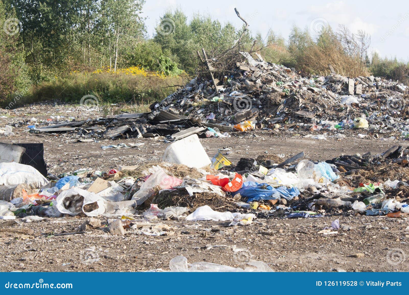 A garbage dump stock photo. Image of ground, debris - 126119528