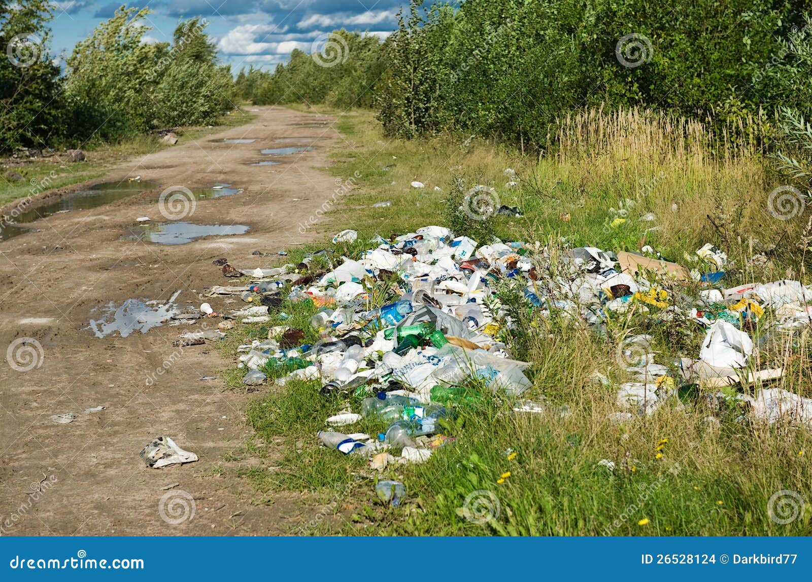Garbage dump on the nature stock photo. Image of plastic - 26528124