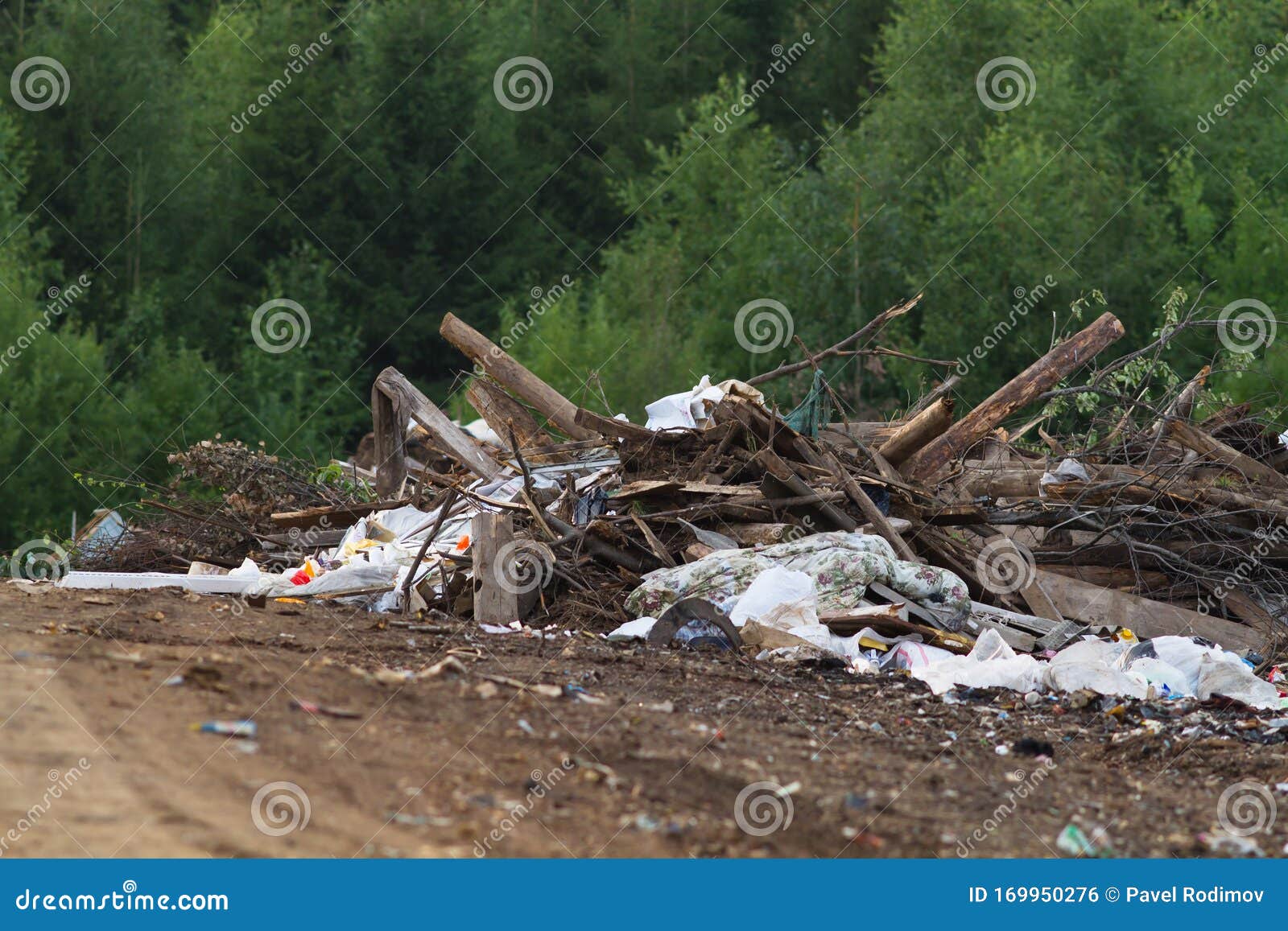 Garbage dump near the road stock photo. Image of dirty - 169950276