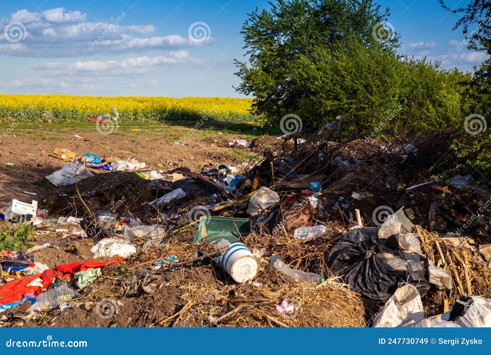 Garbage Dump in the Open Air Outside the City Stock Image - Image of ...