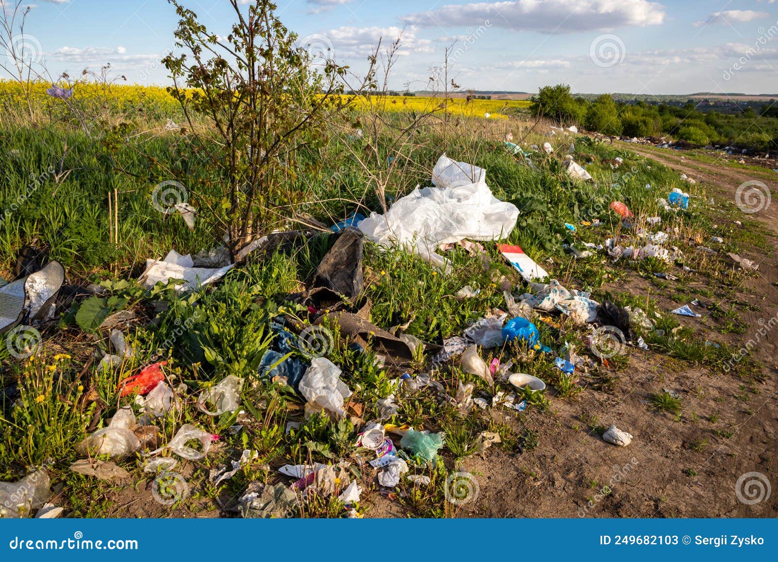 Garbage Dump in the Open Air Outside the City Stock Image - Image of ...