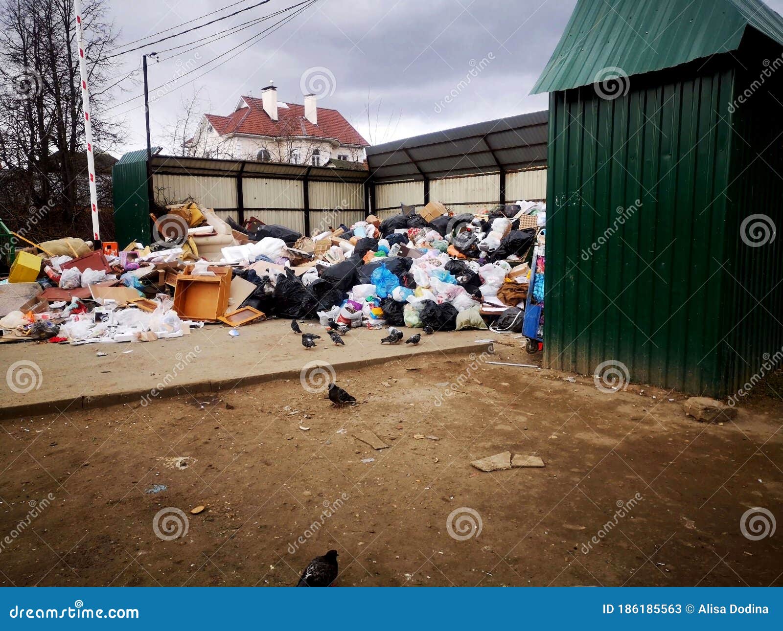Garbage Dump. Overcrowded Dumpsters. Mixed Waste Stock Image - Image of ...