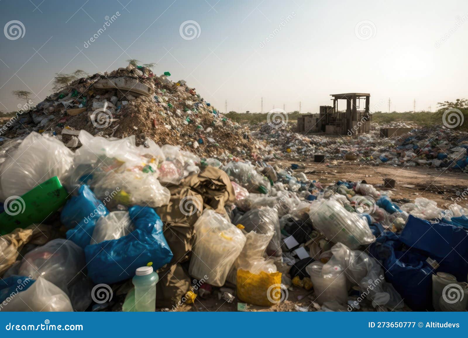 Garbage Dump Overflowing with Plastic Bottles and Other Waste Stock ...