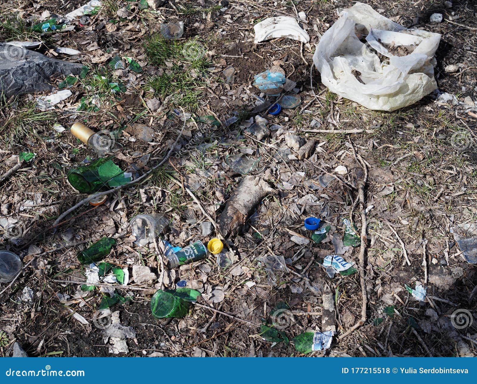 Garbage Dump on the River Bank. the Concept of Environmental Pollution ...