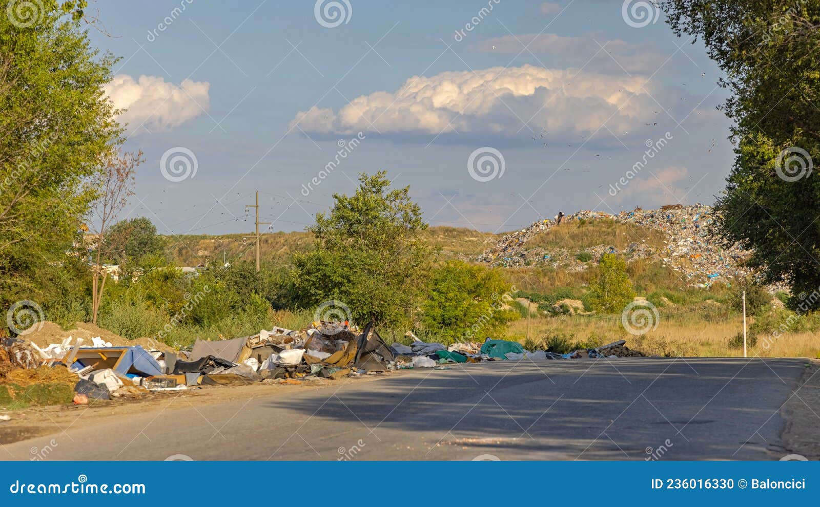Garbage Dump Road stock photo. Image of problem, garbage - 236016330