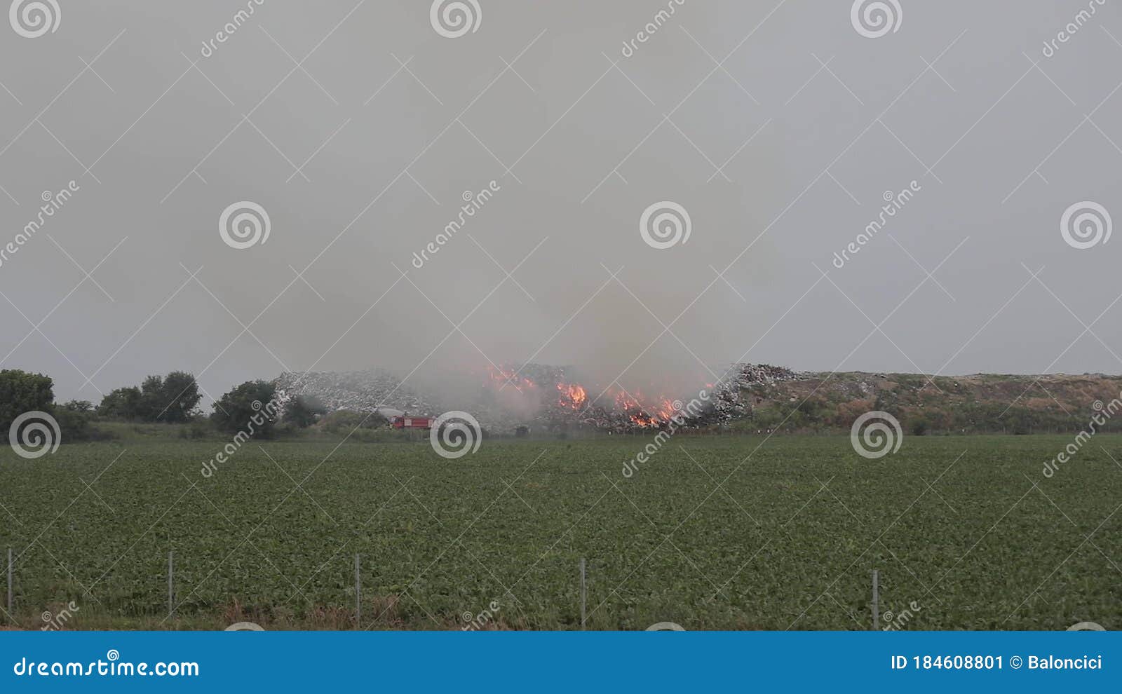 Garbage dump site fire stock video. Video of pollution - 184608801