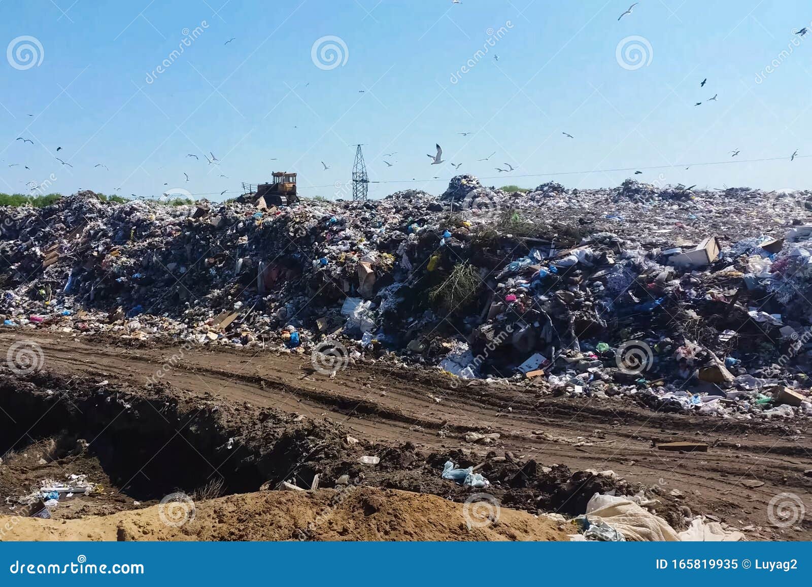 Garbage Dump, Top View of Trash. Landfill Stock Image - Image of junk ...