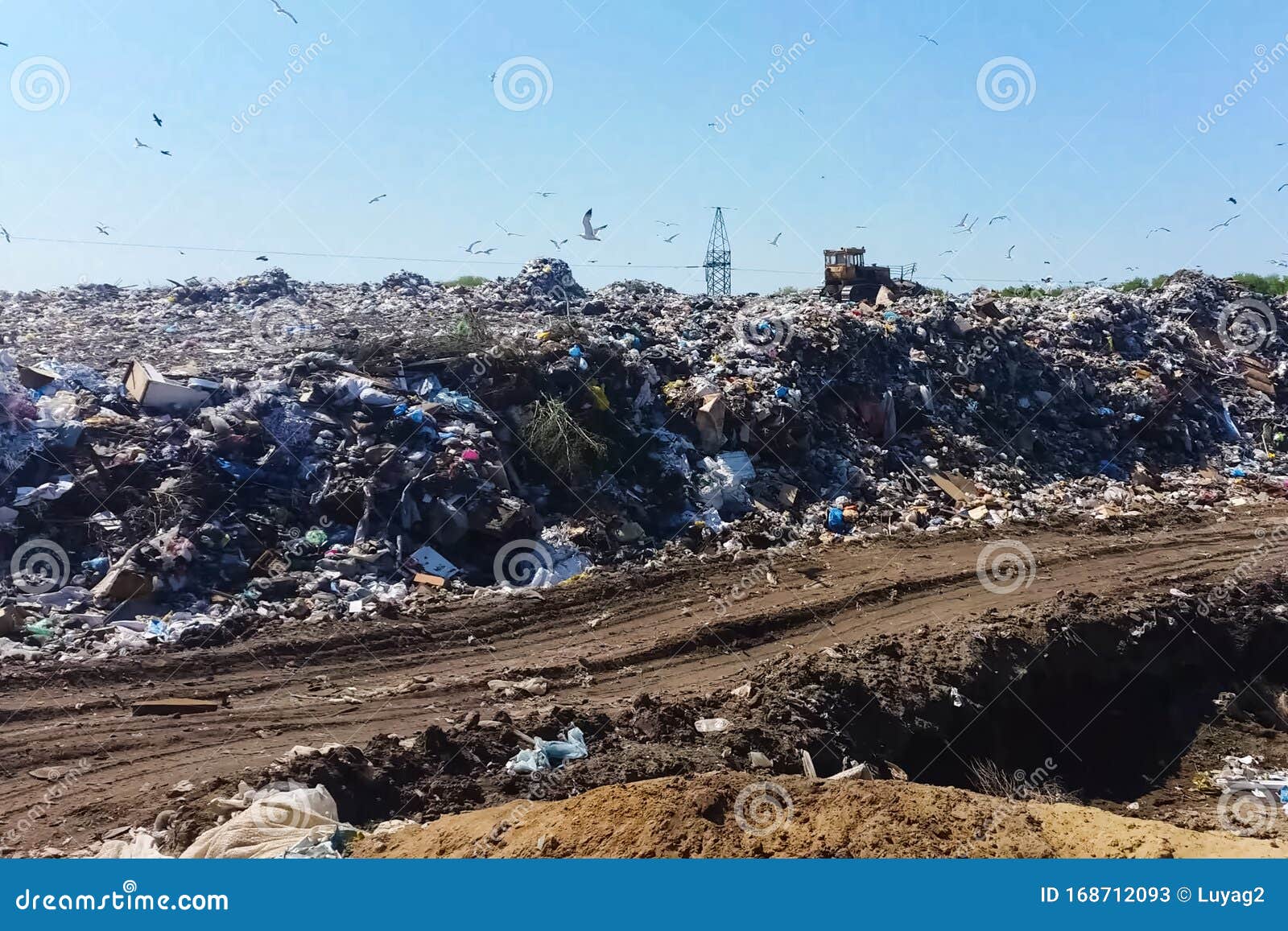 Garbage Dump, Top View of Trash. Landfill Stock Image - Image of ...