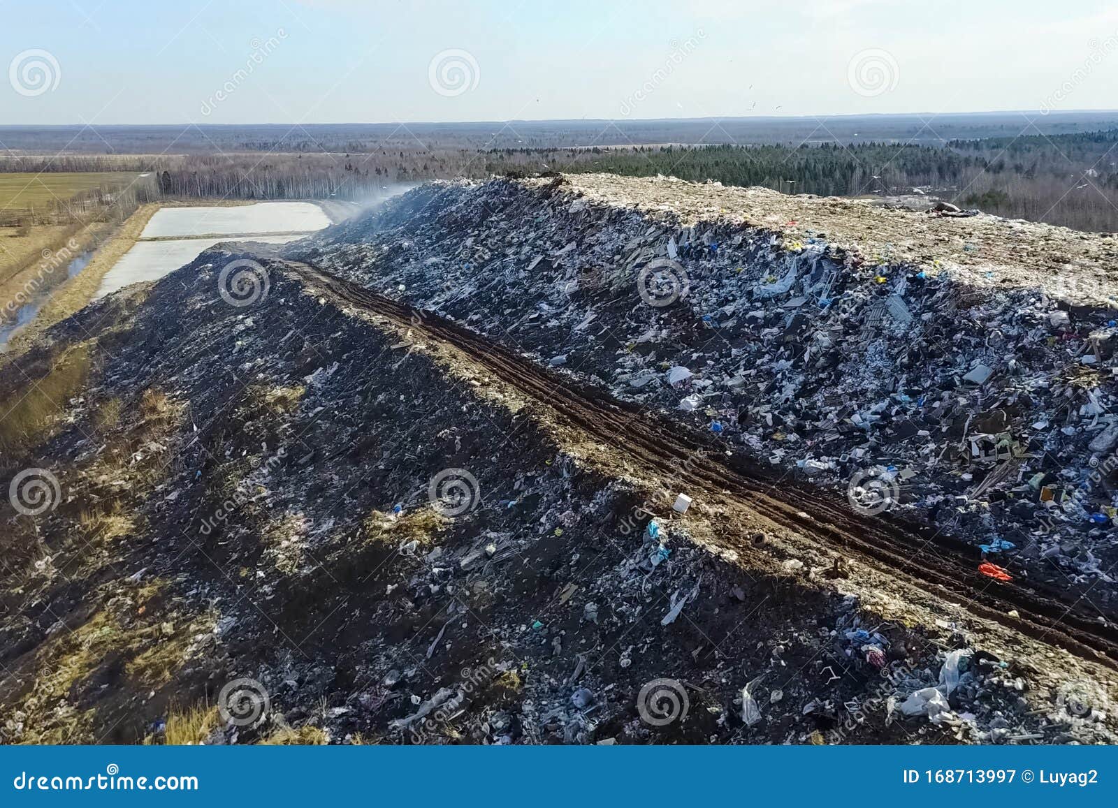 Garbage Dump, Top View of Trash. Landfill Stock Image - Image of green ...