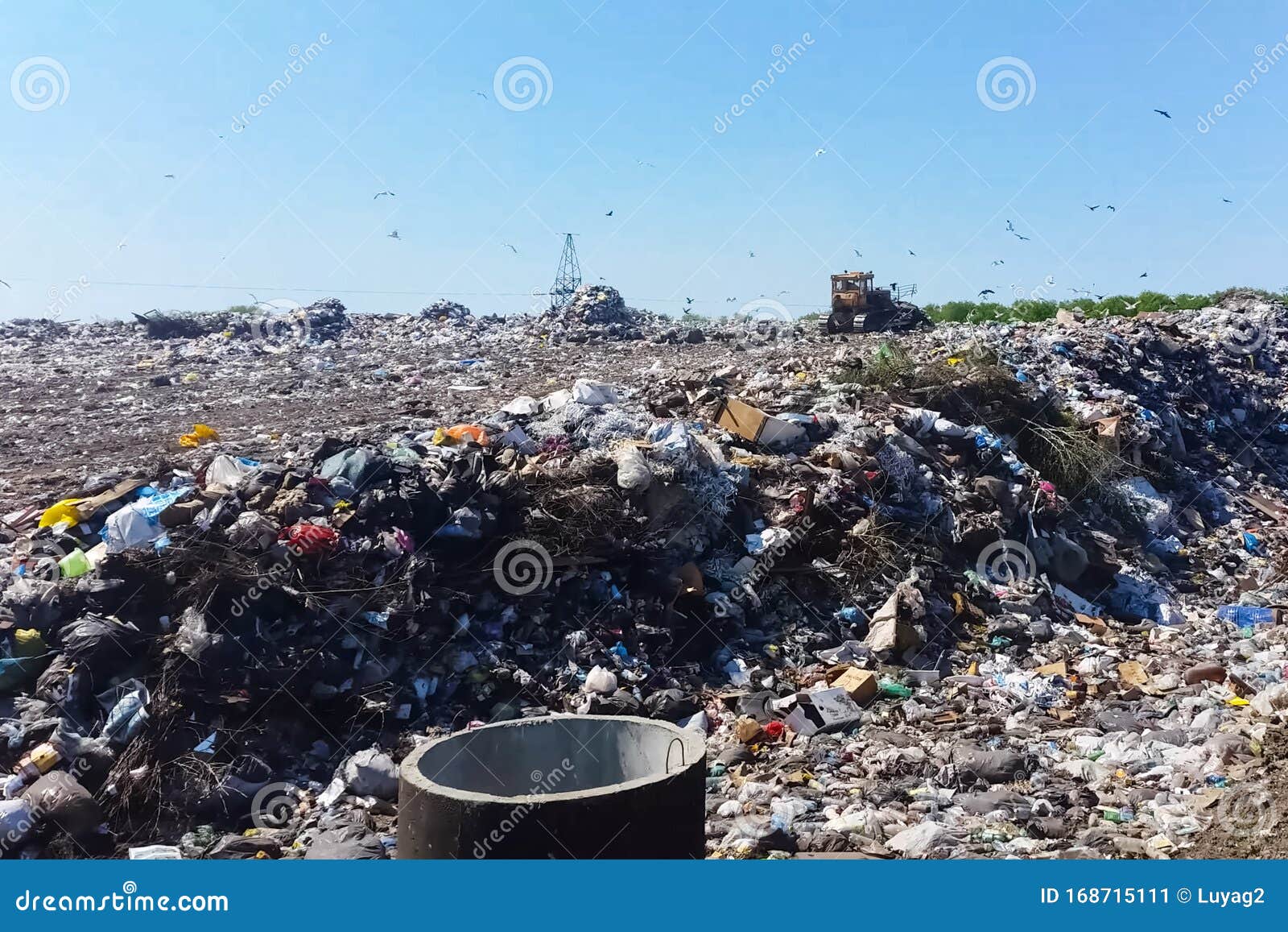 Garbage Dump, Top View of Trash. Landfill Stock Image - Image of ...