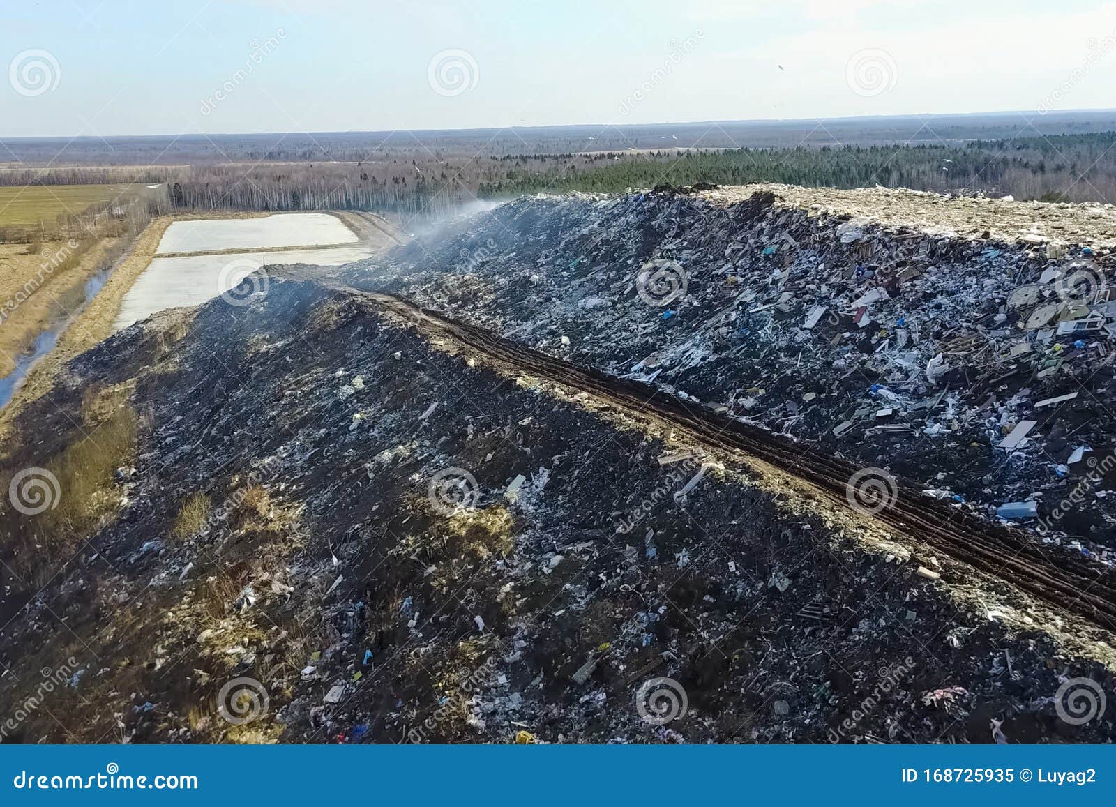 Garbage Dump, Top View of Trash. Landfill Stock Image - Image of pile ...
