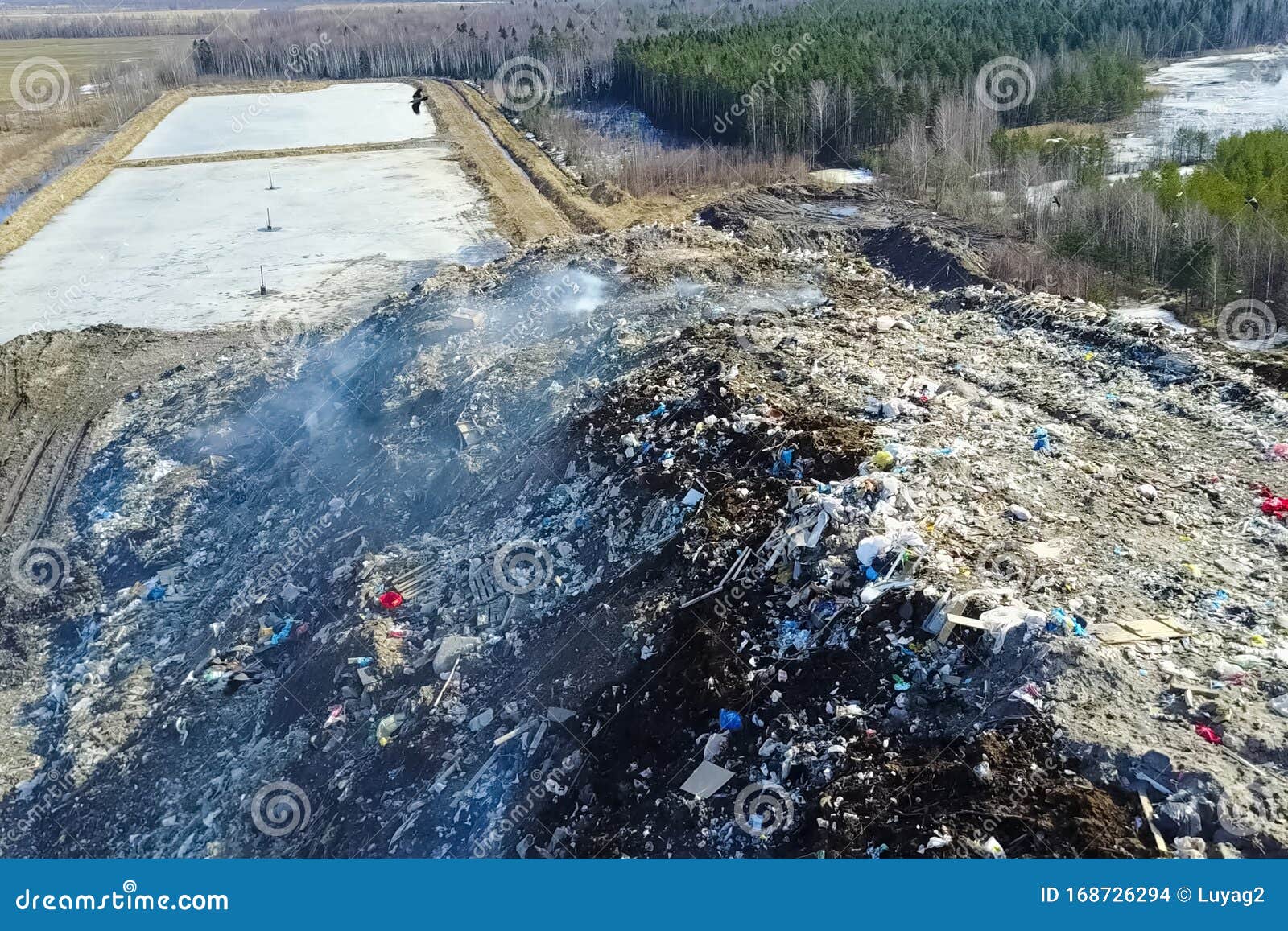 Garbage Dump, Top View of Trash. Landfill Stock Photo - Image of blue ...