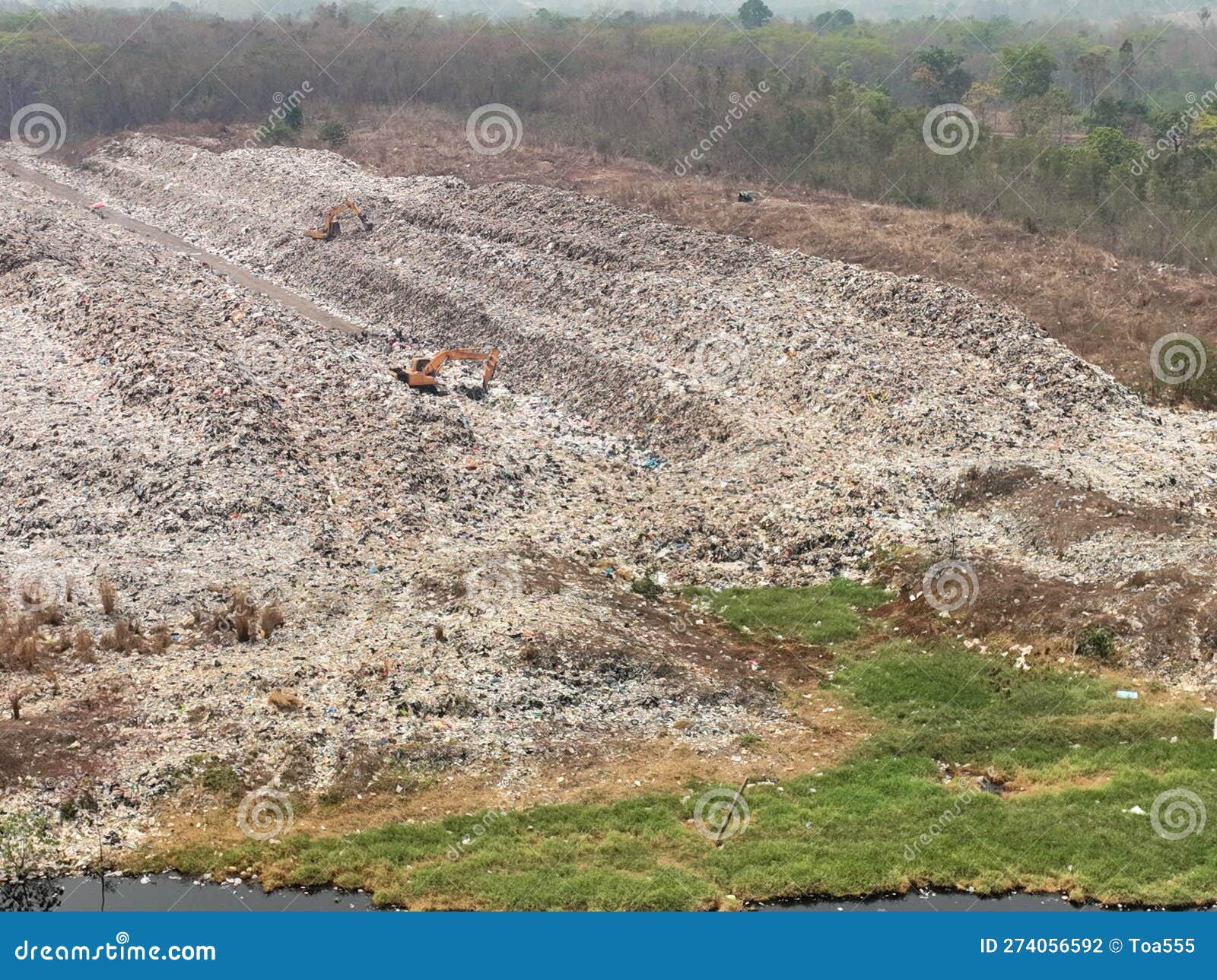 Garbage Dump with Waste Plastic and Polyethylene in Southeast Asian ...