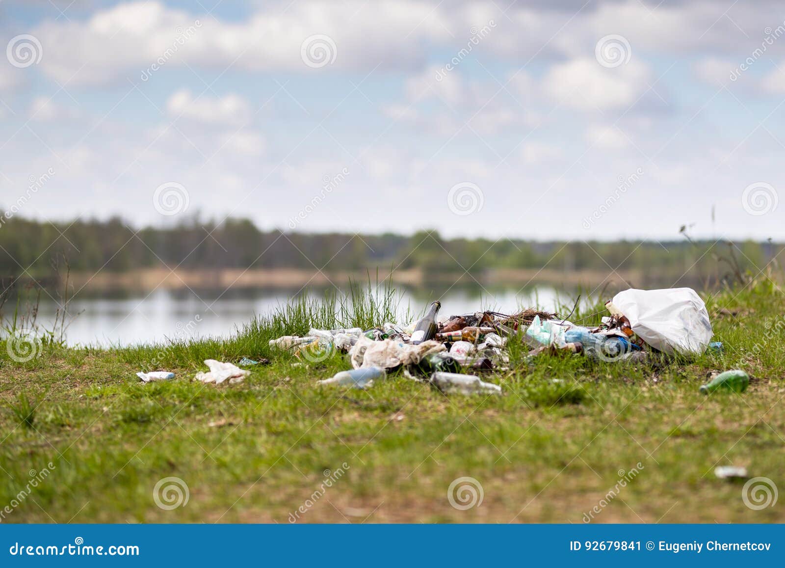 Garbage dump in the woods stock image. Image of green - 92679841