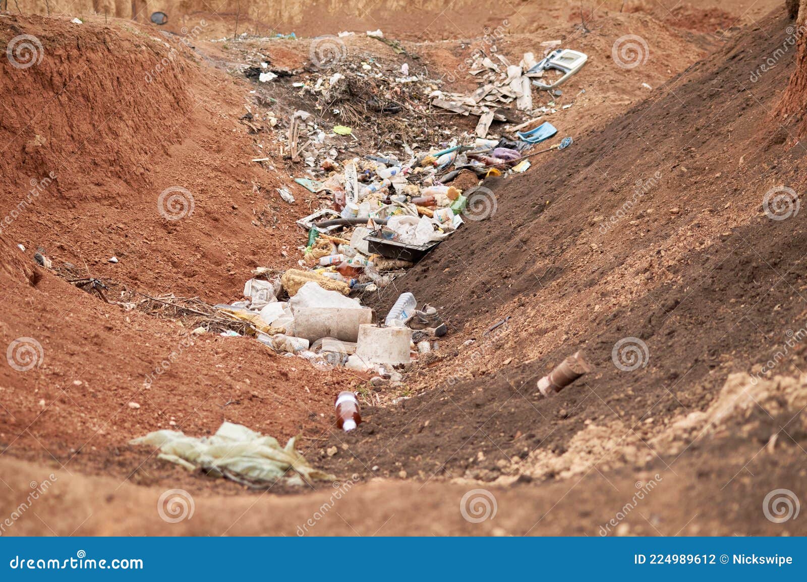 Garbage at Dumping Ground. Plastic Pollution Stock Photo - Image of ...