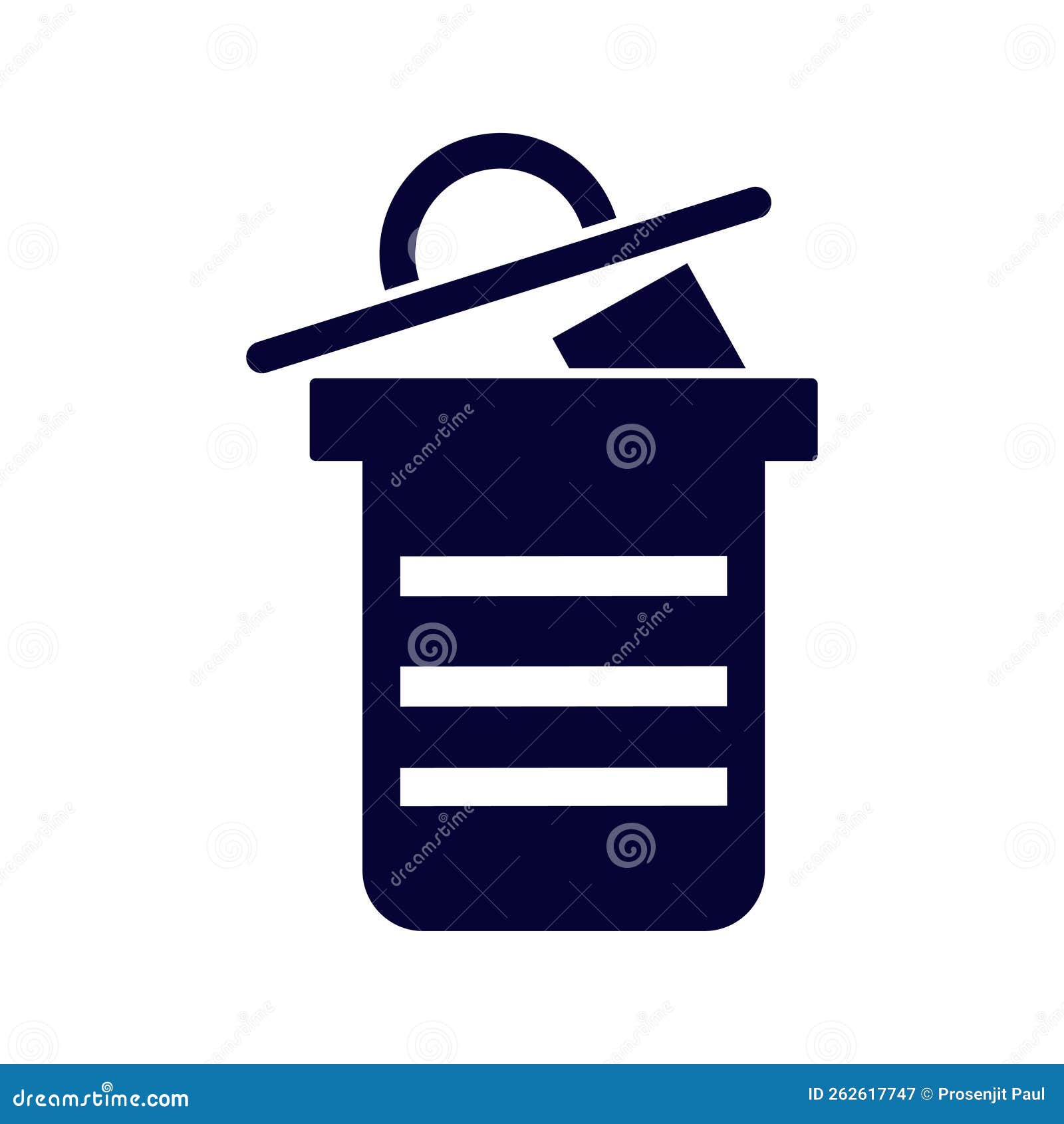 Garbage dustbin icon stock vector. Illustration of vector - 262617747