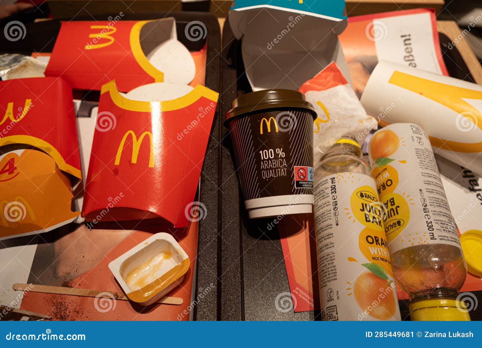 Garbage after Eating McDonald S Food, Paper and Plastic Recyclable and ... Garbage after Eating McDonald S Food, Paper and Plastic Recyclable and ...