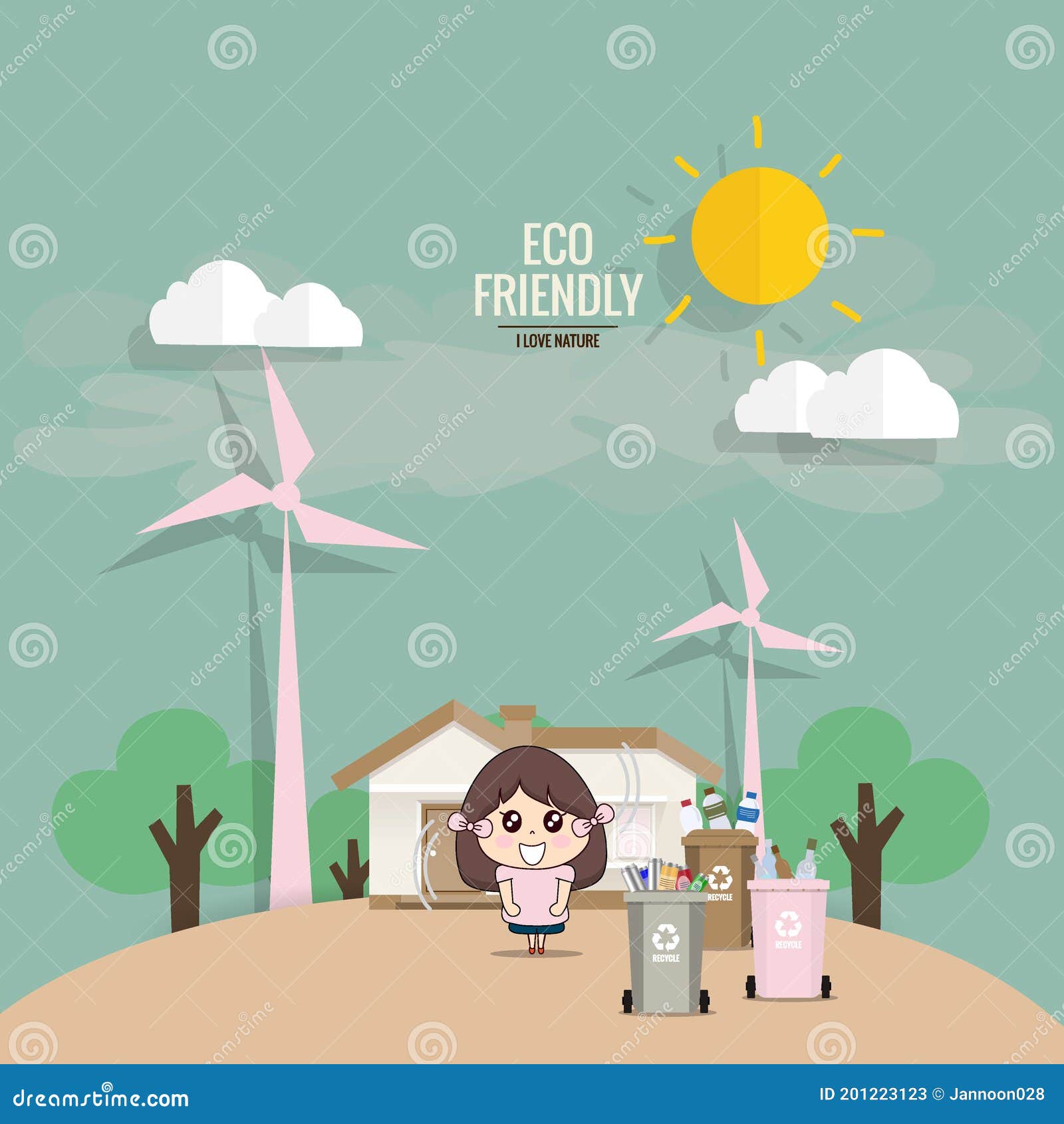 Garbage, Environmental Pollution Concept. Vector Illustration Stock ...