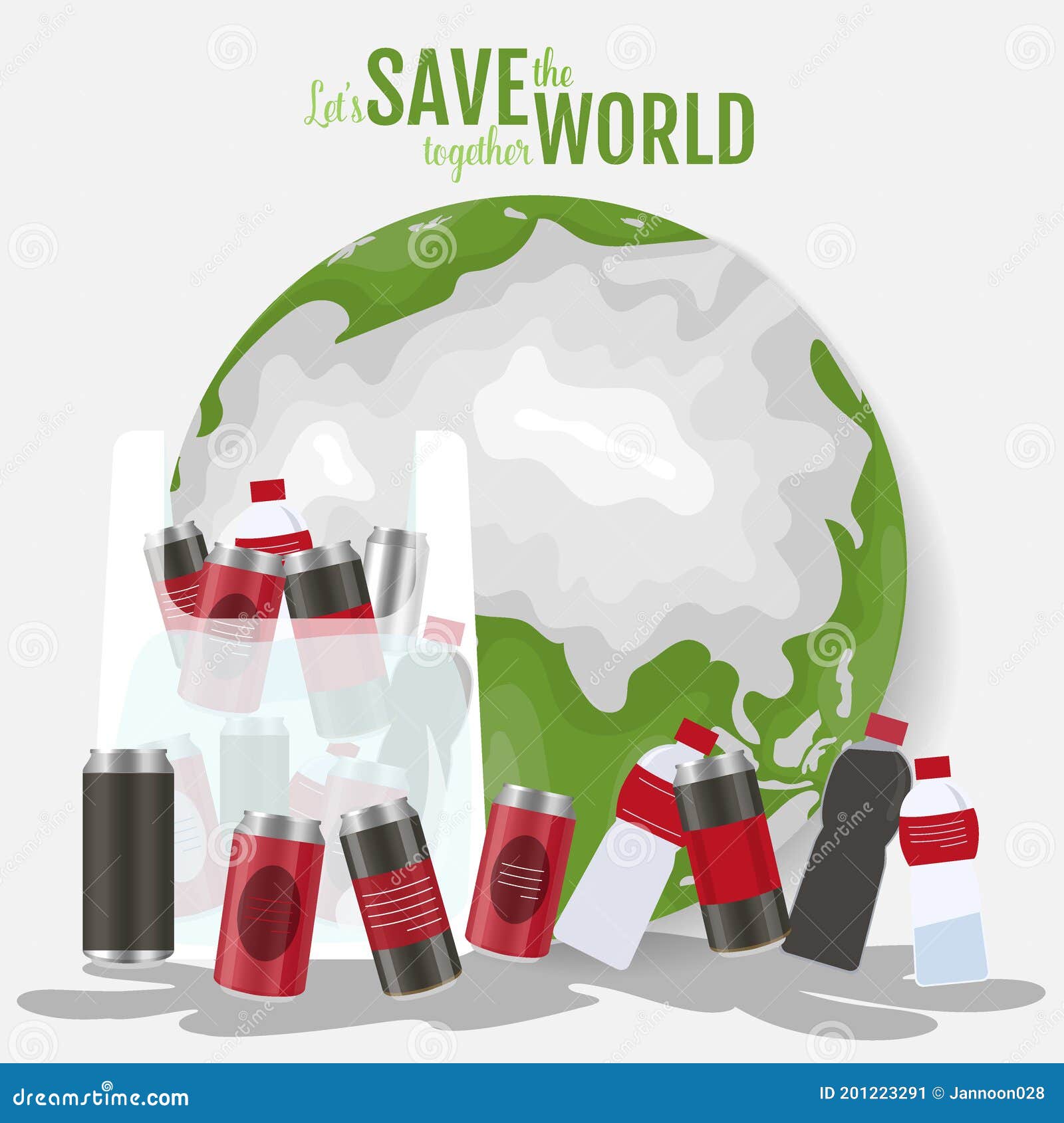 Garbage, Environmental Pollution Concept. Vector Illustration Stock ...