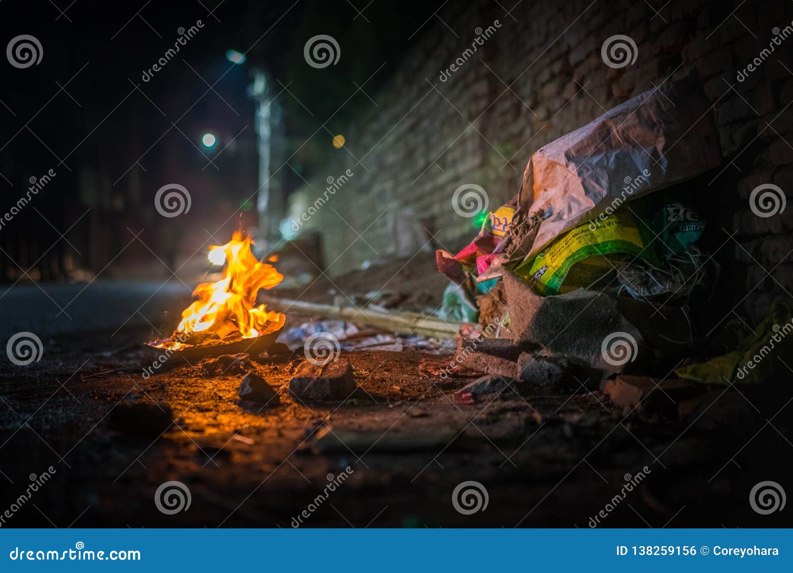 Garbage And Fire Burn In Landfill Cause Of Air Pollution, Environmental ...