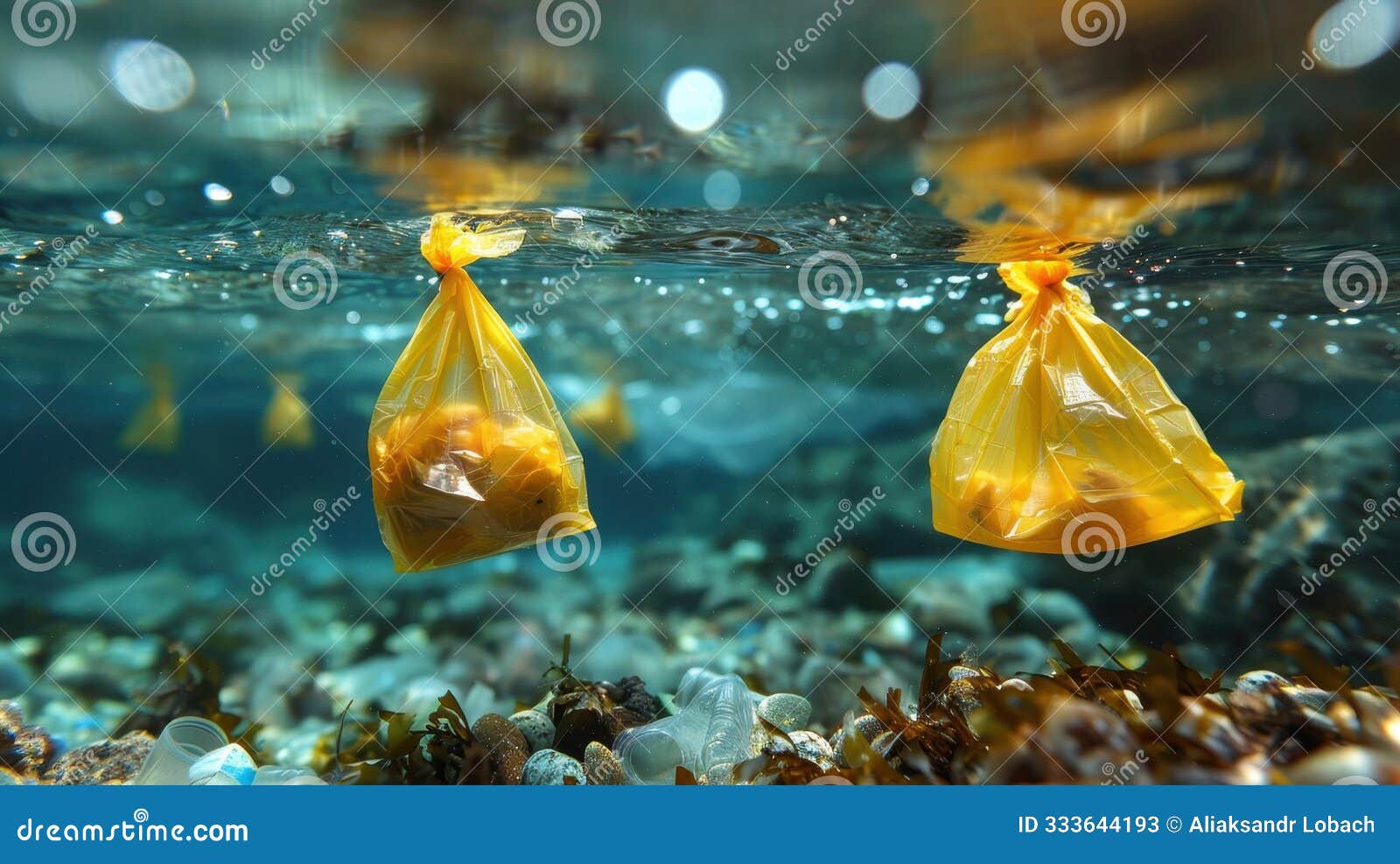 Garbage Floating In River, Water Pollution. Ecological Problem ...