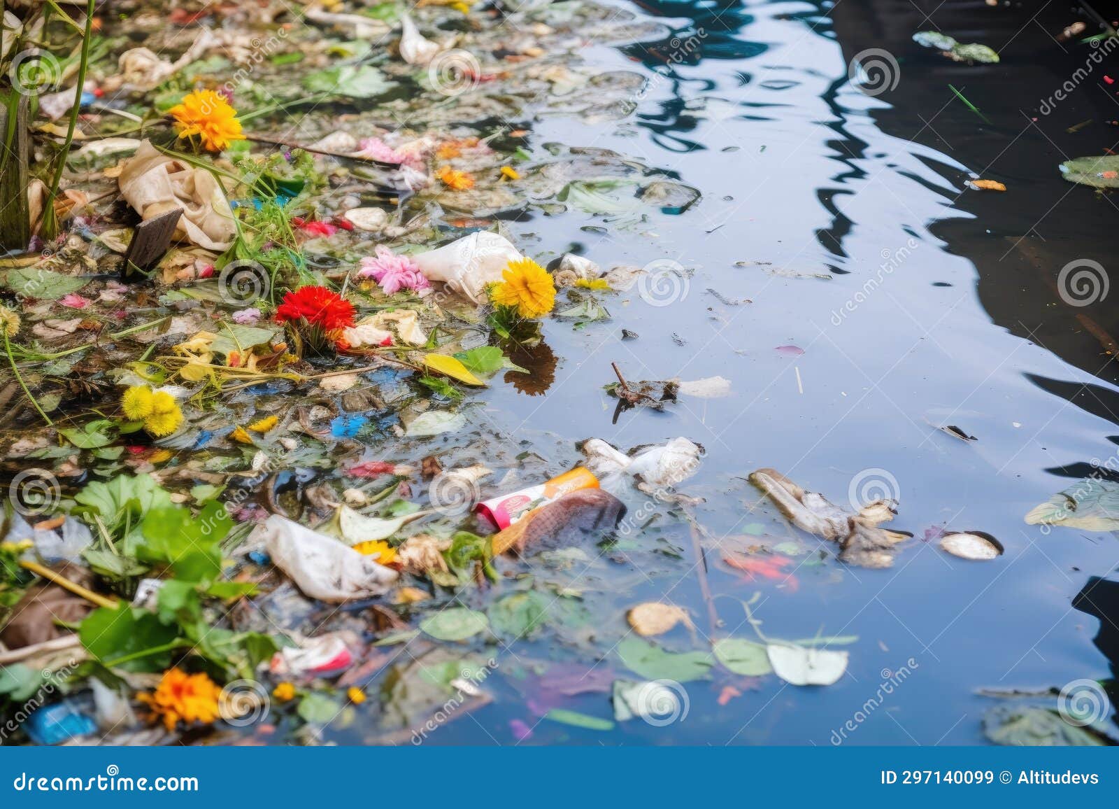Garbage Floating on a Water Body Surface Stock Image - Image of body ...