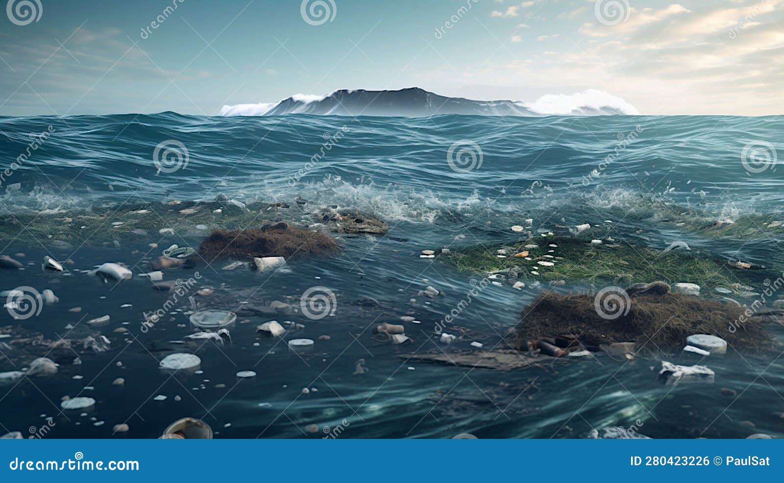Garbage Floating on the Water Surface, Ecological Problem Stock ...