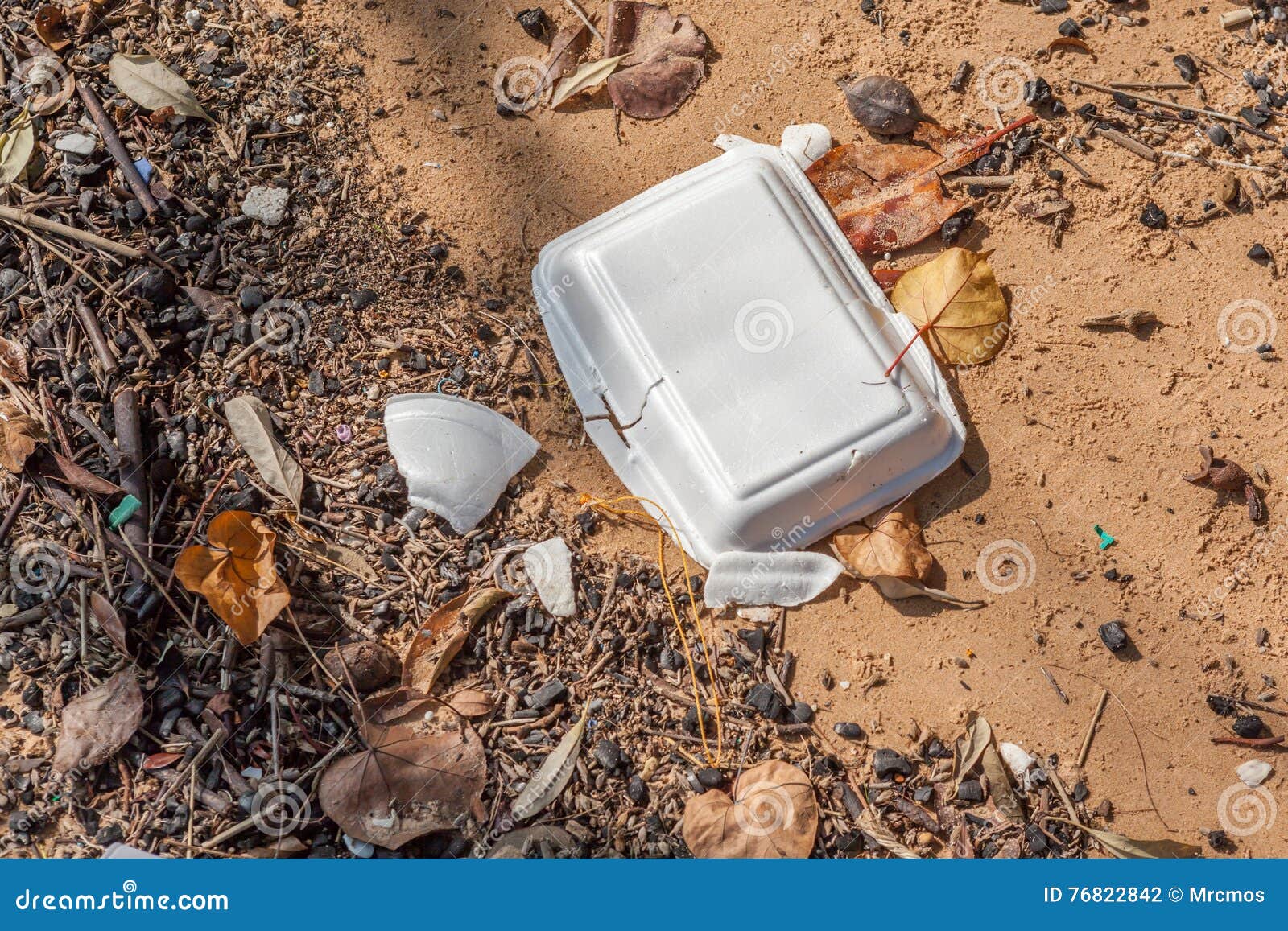 Garbage and Foam Litter on Beach, Beach Pollution Environment. Stock ...