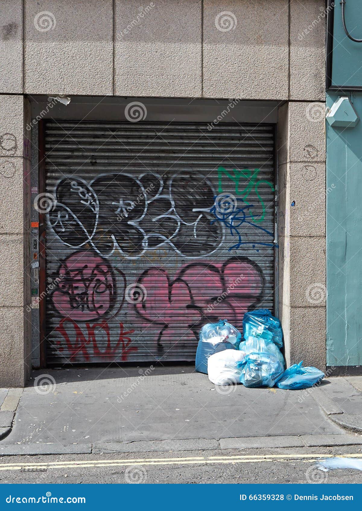 Garbage and Graffiti in London Stock Photo - Image of capital, graffiti ...