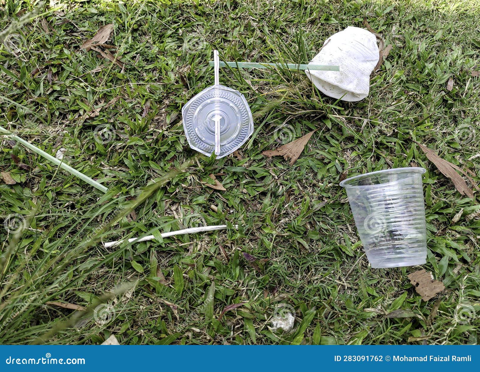 Garbage on the Ground. Plastic Cup Trash Stock Photo - Image of garbage ...