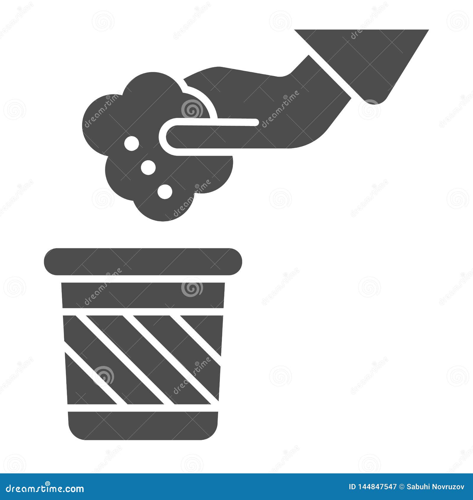 Man Throwing Waste In Recycling Bag , Contributing Into Environment ...